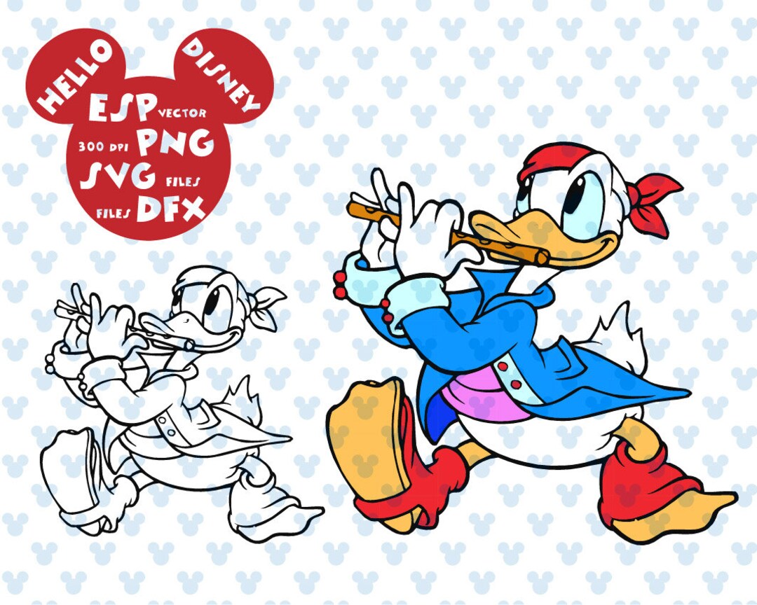 Disney SVG Captain Donal Duck Birthday Clipart Disney Cut - Etsy