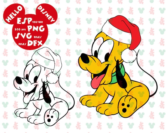 Disney Pluto Christmas Clipart Santa