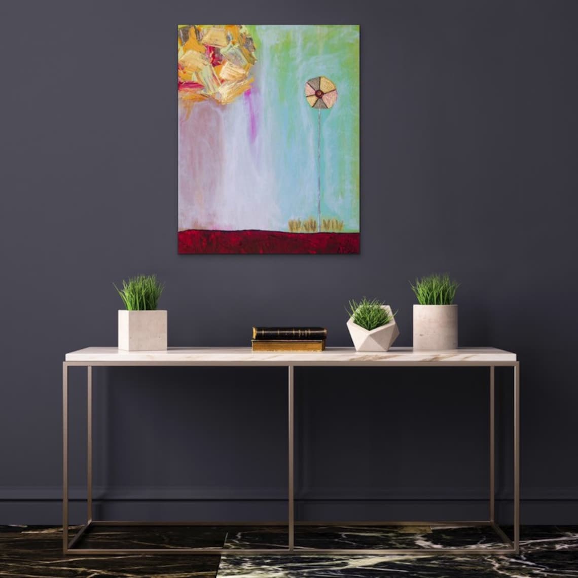40x60 Cms Medium Abstract Flower Landscape Abstract Wall Art - Etsy