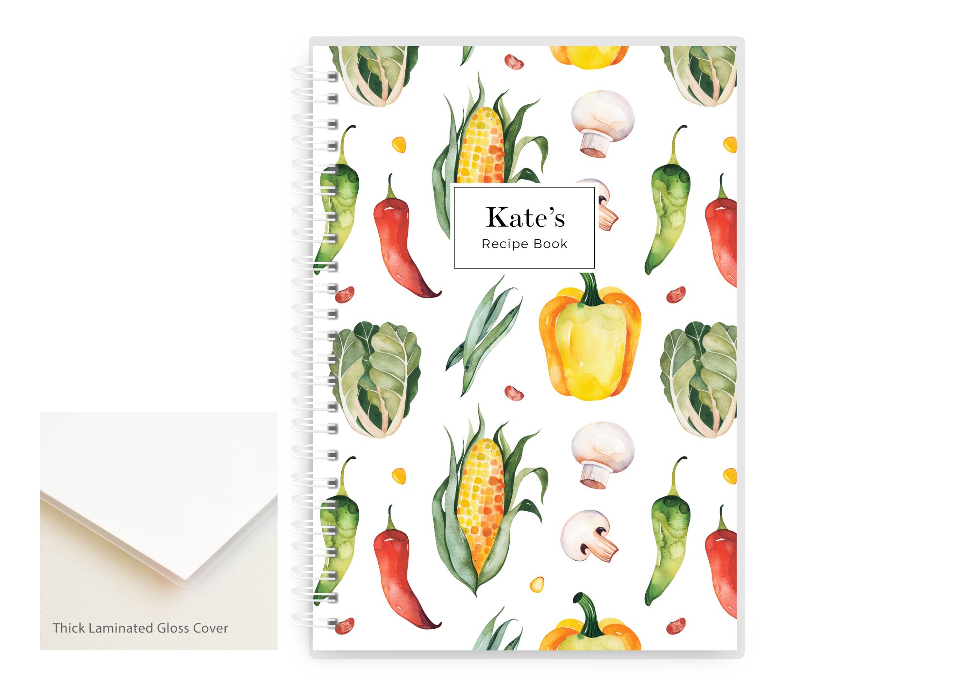 Personalised recipe book Watercolour vegan II double-o | Etsy