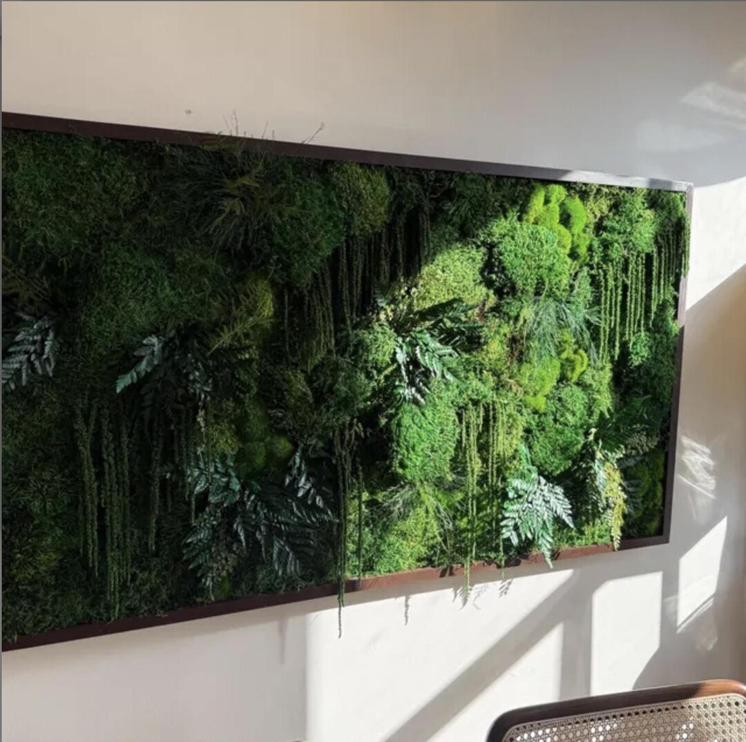 Preserved Moss Art Framed 'escape', Real Moss Decor, Living Moss Wall ...