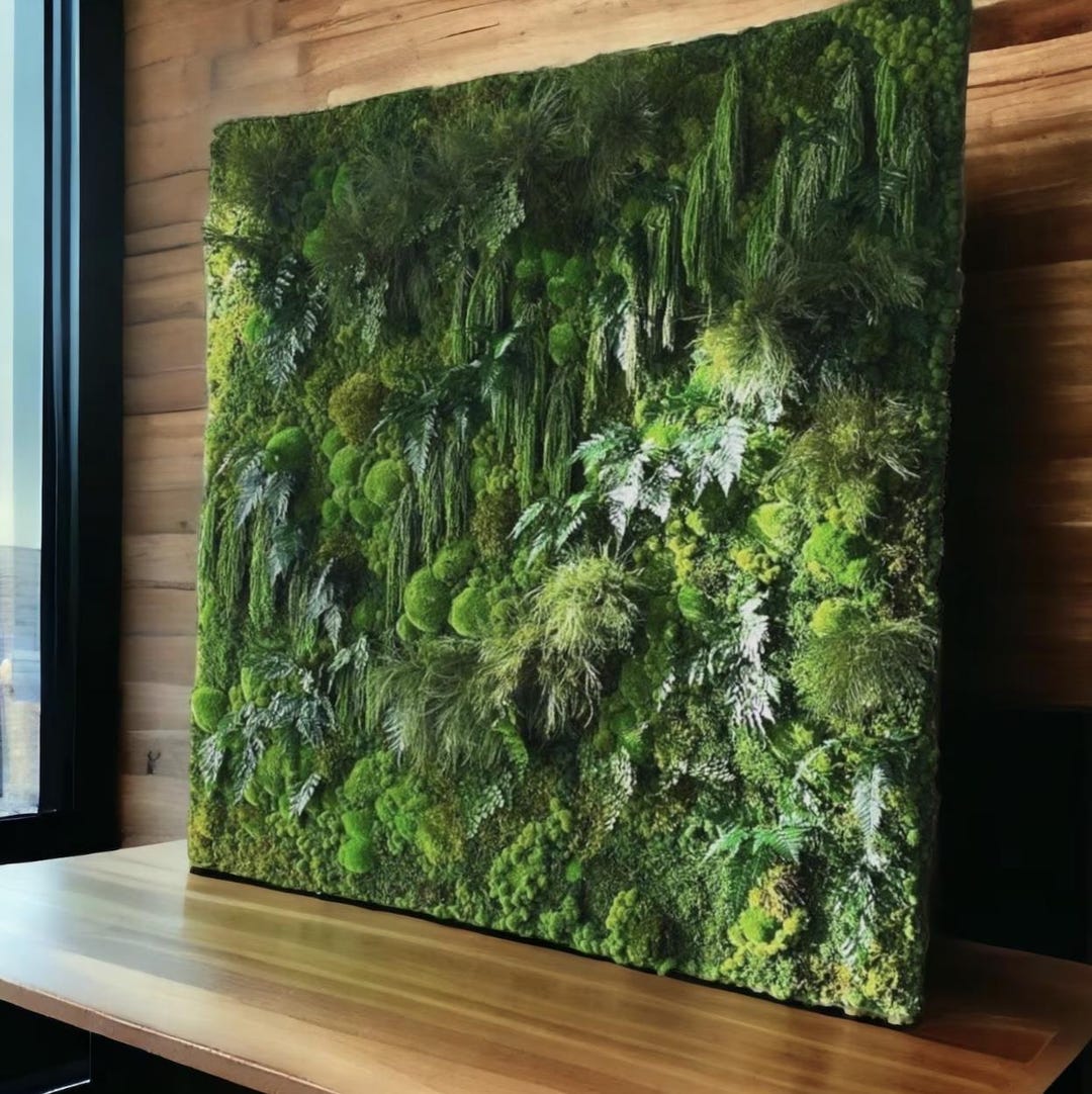 Preserved Moss Art Framed 'escape', Real Moss Decor, Living Moss Wall ...