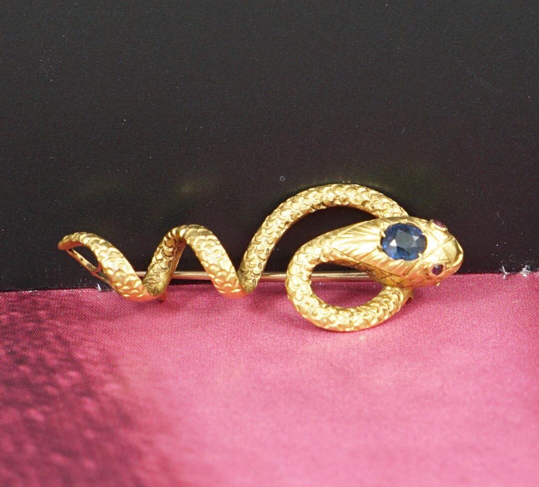 Victorian Serpent Brooch, Circa 1900 - Etsy