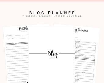 Blog Planner Worksheet Blog Worksheet Blogger Blog Plan - Etsy