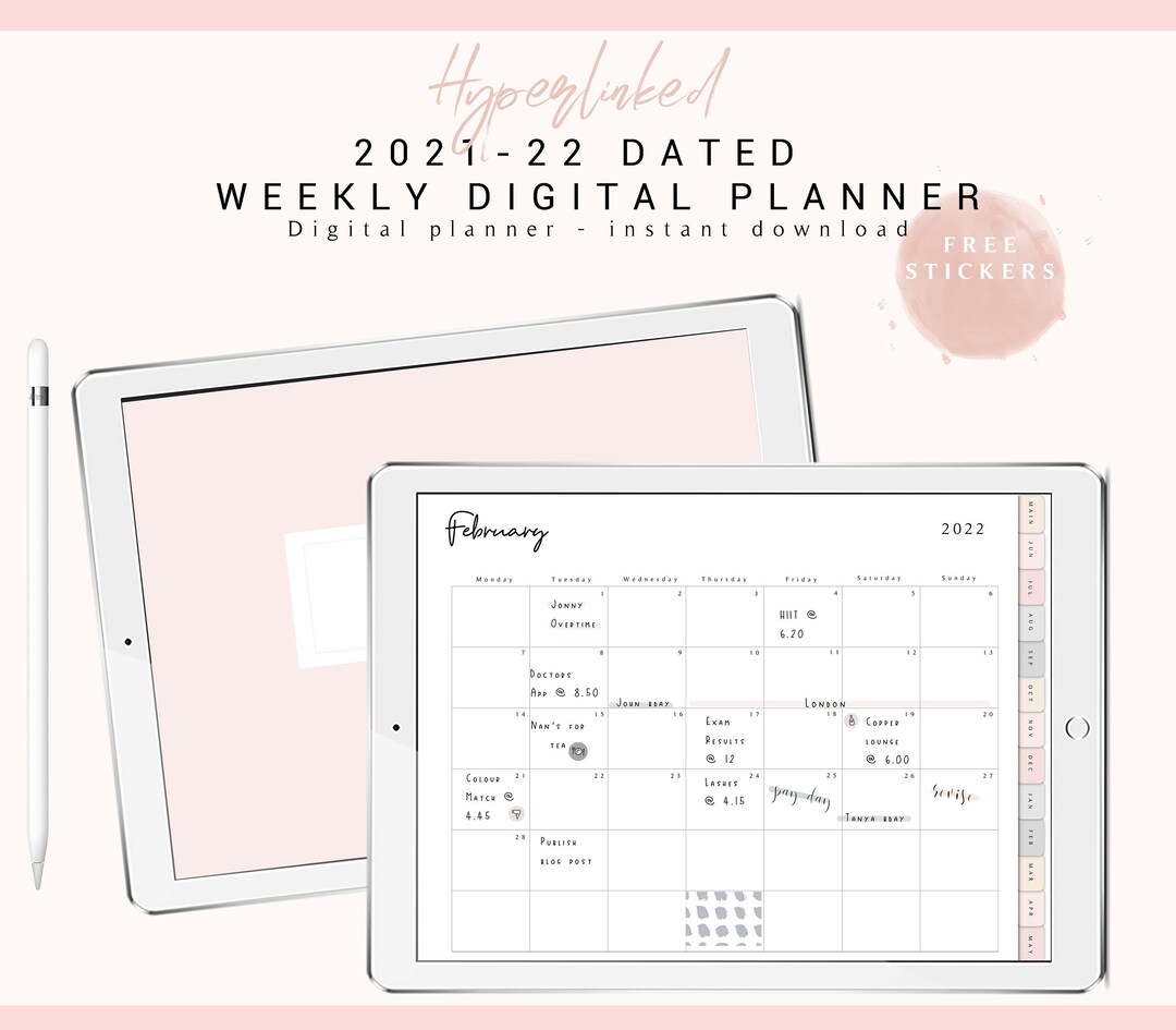 2021 2022 Digital Planner Dated Digital Planner Goodnotes - Etsy