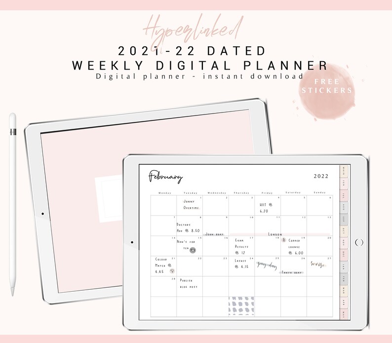 2021 2022 Digital Planner Dated Digital Planner Goodnotes - Etsy