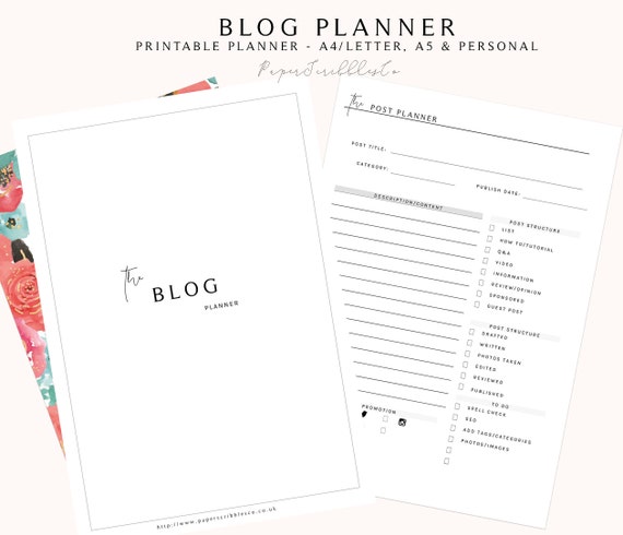 Blog Planner Printable Blog Bundle Kit Blog Binder Blogging | Etsy