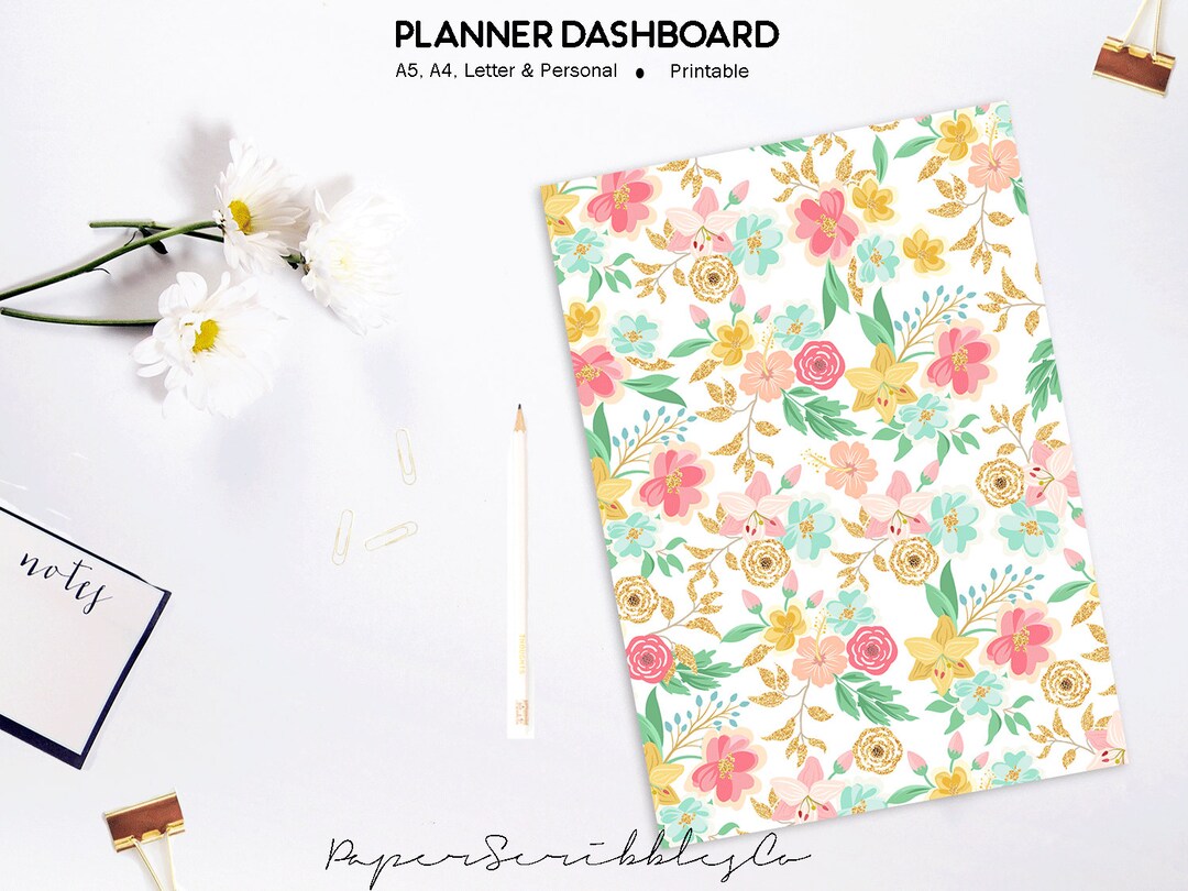 Planner Dashboard Planner Cover Personal A5 A4 Letter - Etsy