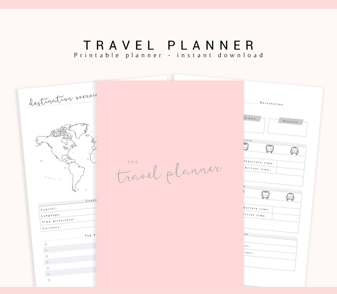 Travel Planner Printable Vacation Planner Road Trip Holiday - Etsy