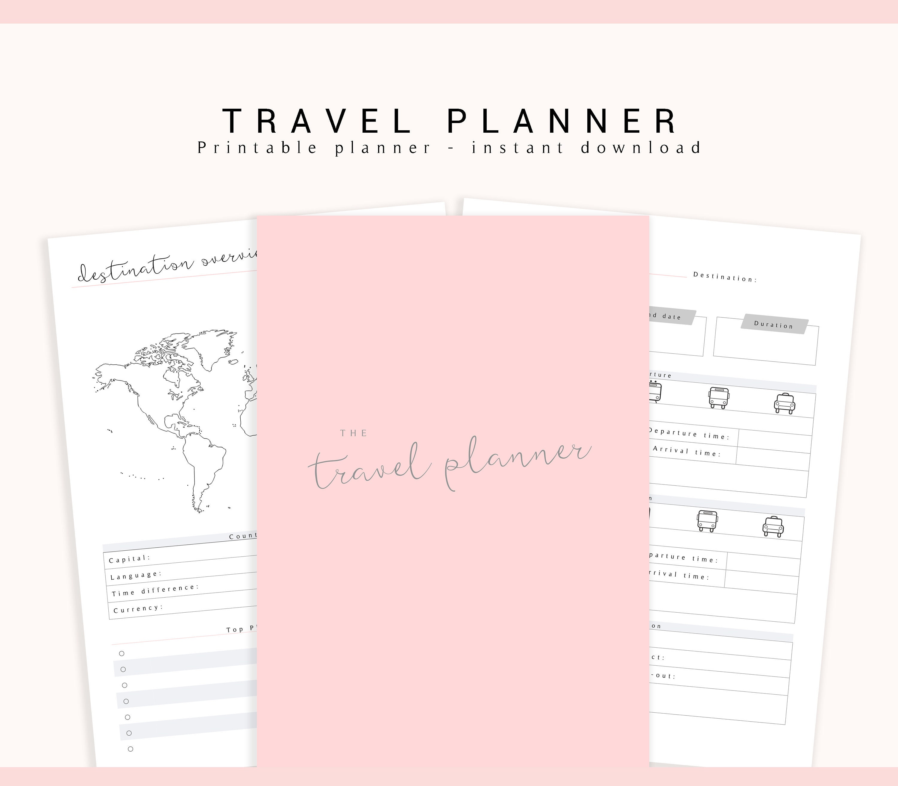 Travel Planner Printable Vacation Planner Road Trip Holiday | Etsy