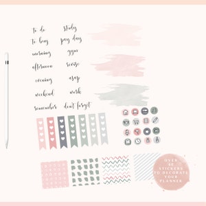 Pink Digital Planner Stickers Goodnotes Digital Planner - Etsy