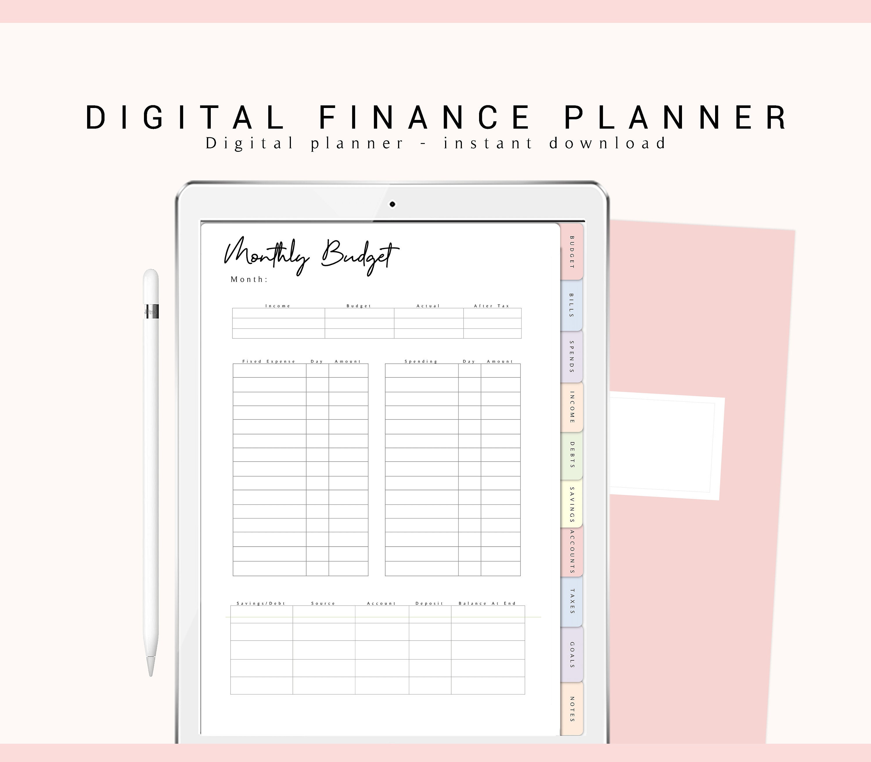 Digital Planner for Goodnotes Digital Budget Planner Digital - Etsy