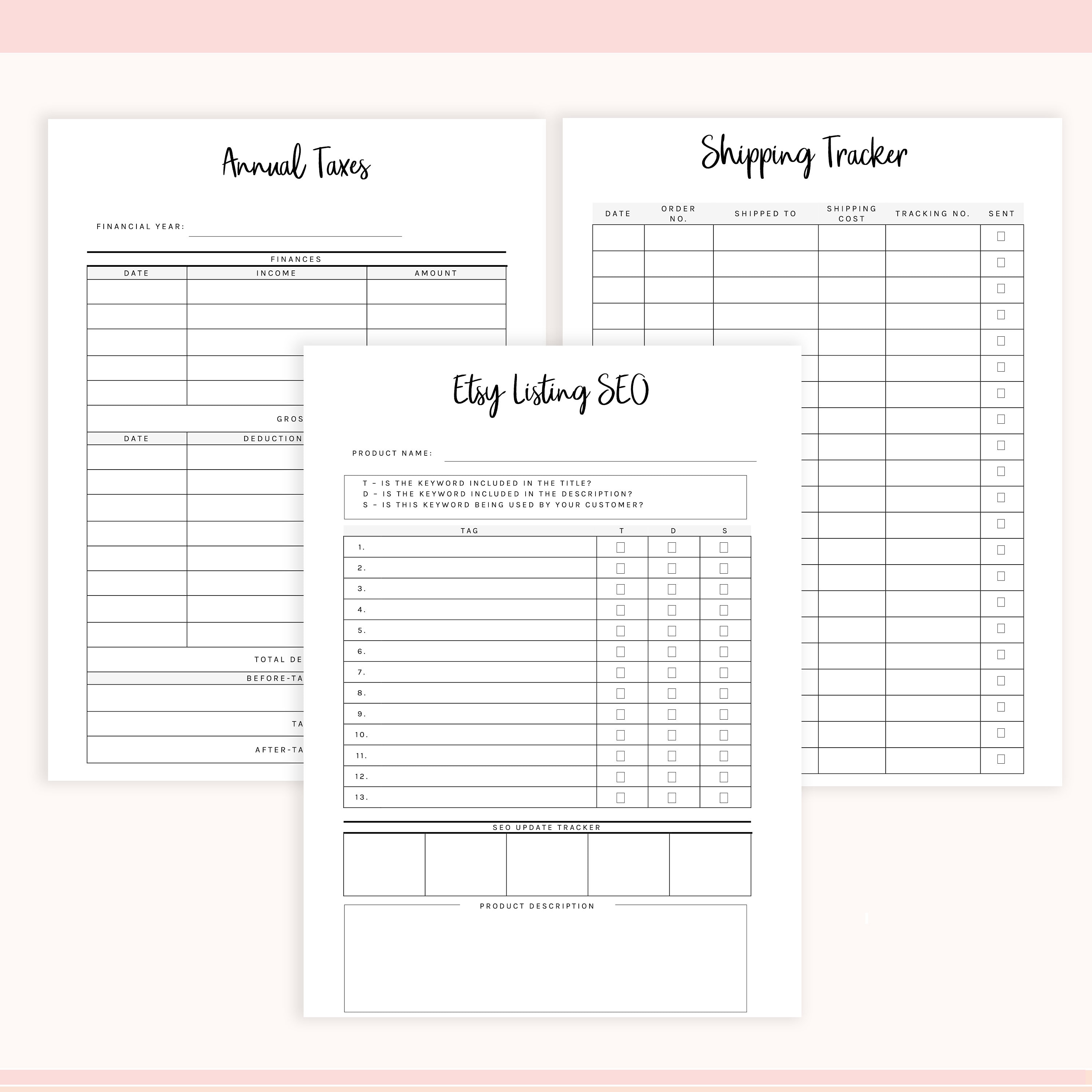 Etsy Business Planner Etsy Shop Planner Business Printable - Etsy
