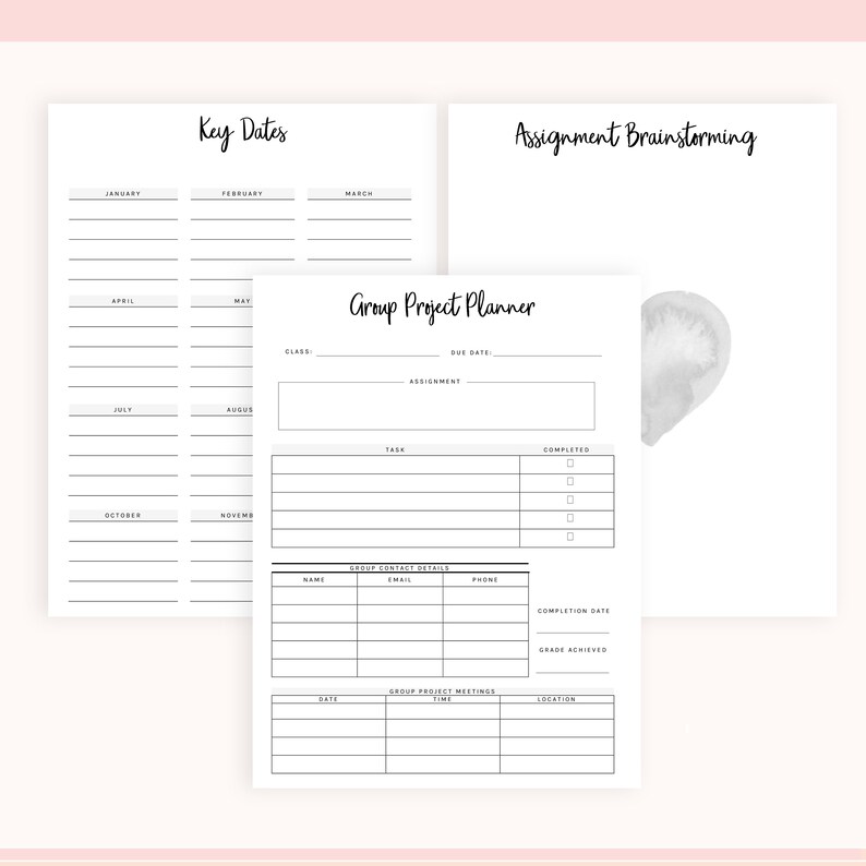 Student Planner Academic Planner Printable 2019 Student | Etsy