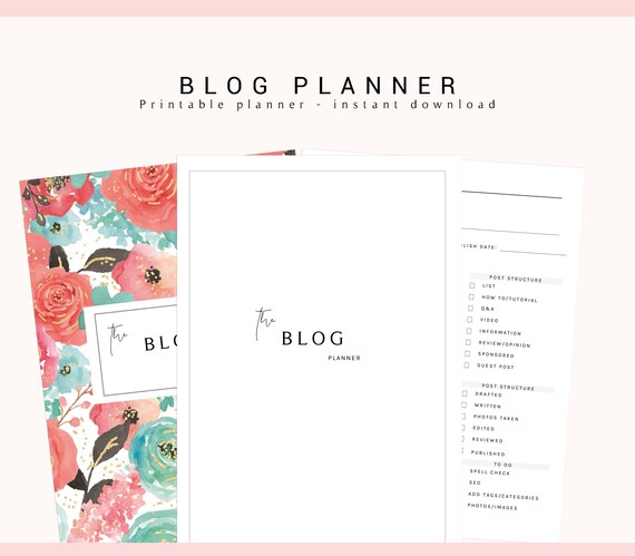 Blog Planner Printable Blog Bundle Kit Blog Binder Blogging | Etsy