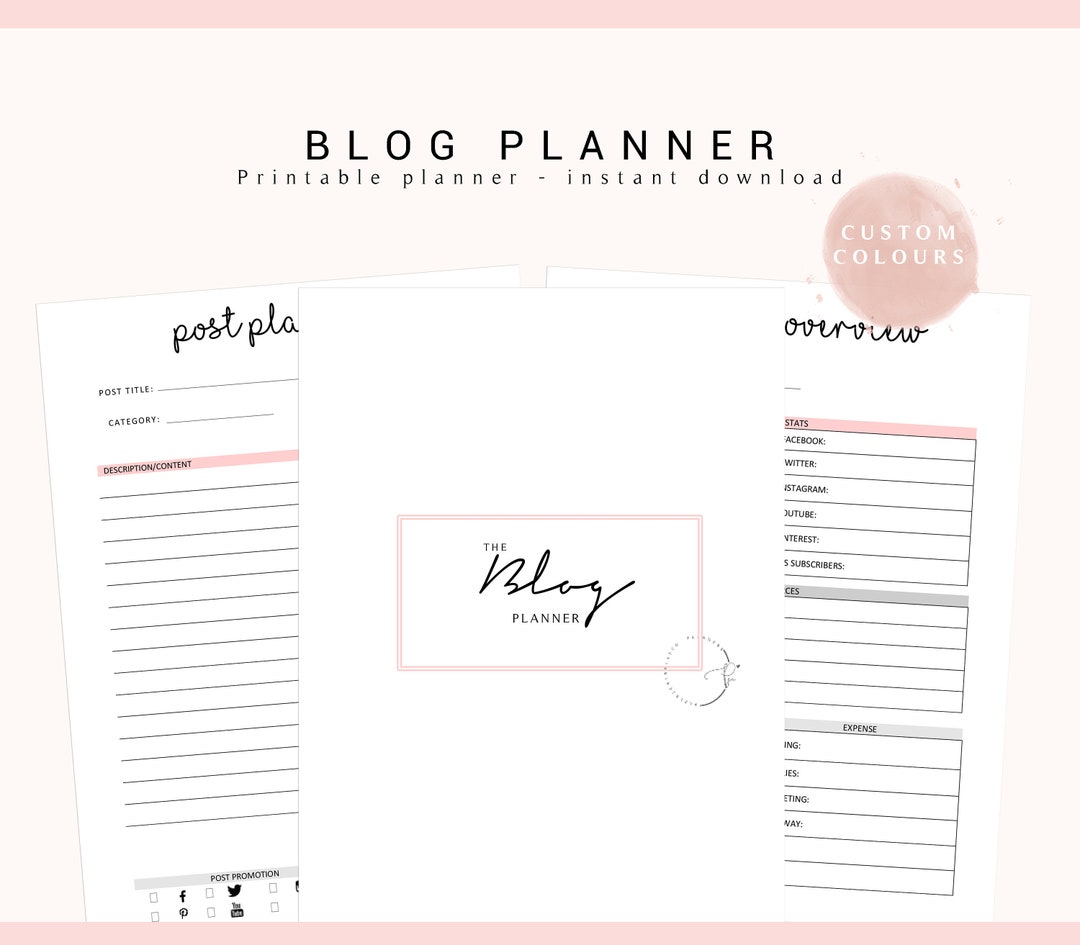 Blog Planner Blogging Planner Social Media Planner Business - Etsy
