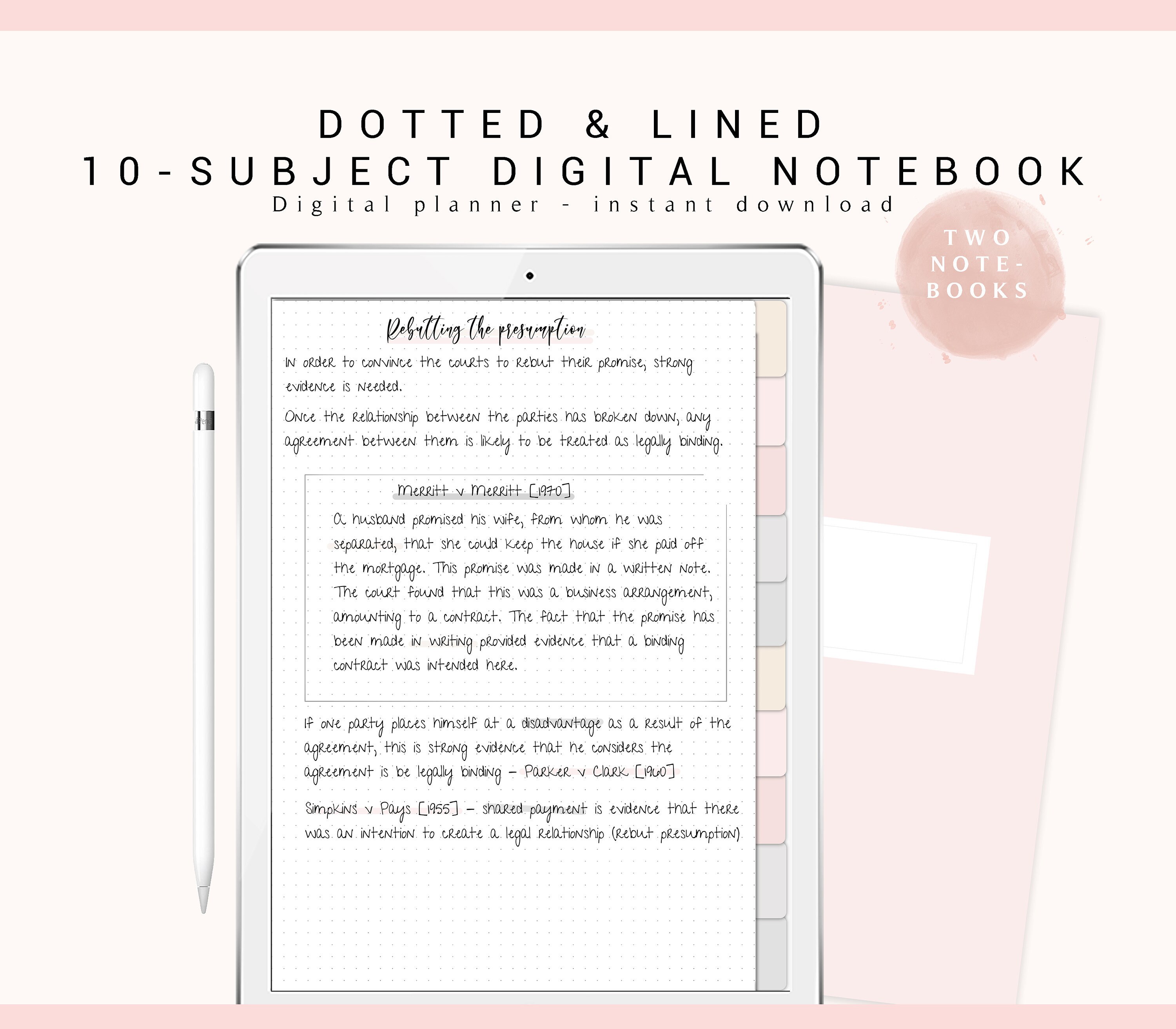 Digital Notebook Goodnotes Notebook 10 Subject Notebook - Etsy