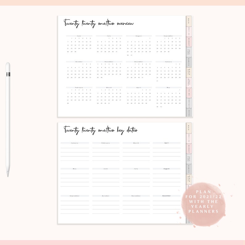 2021 2022 Digital Planner Dated Digital Planner Goodnotes - Etsy