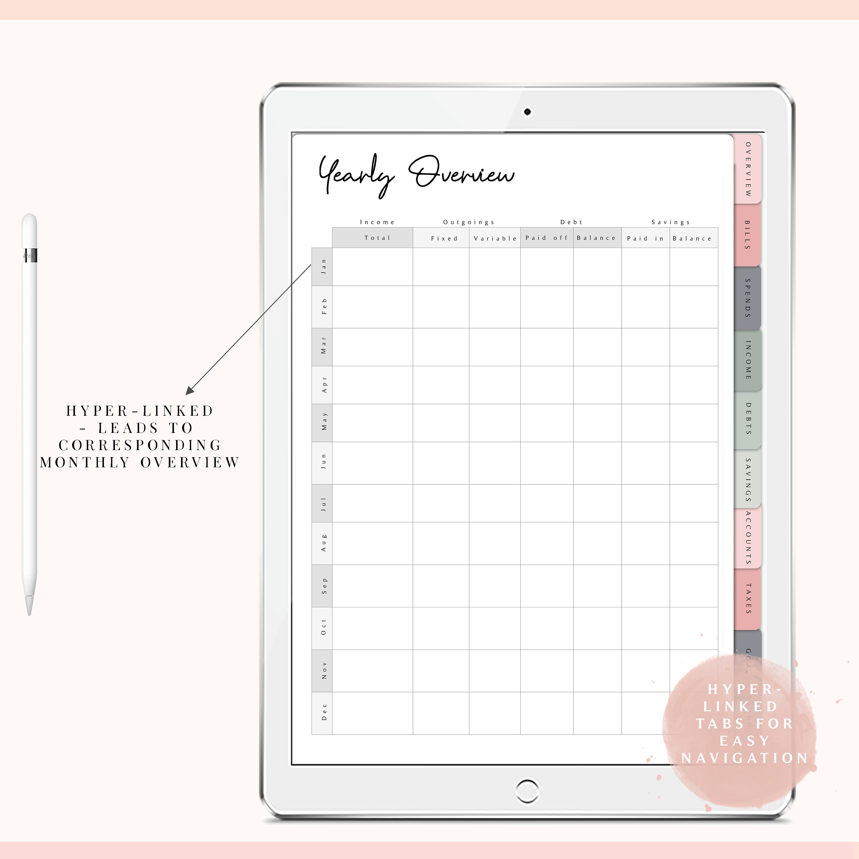 Calendars & Planners 125 Clickable Pages Budget Planner Journal with ...