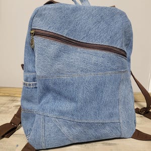 Upcycled Denim Peace Sign Backpack With Wristlet & Pouch - Etsy