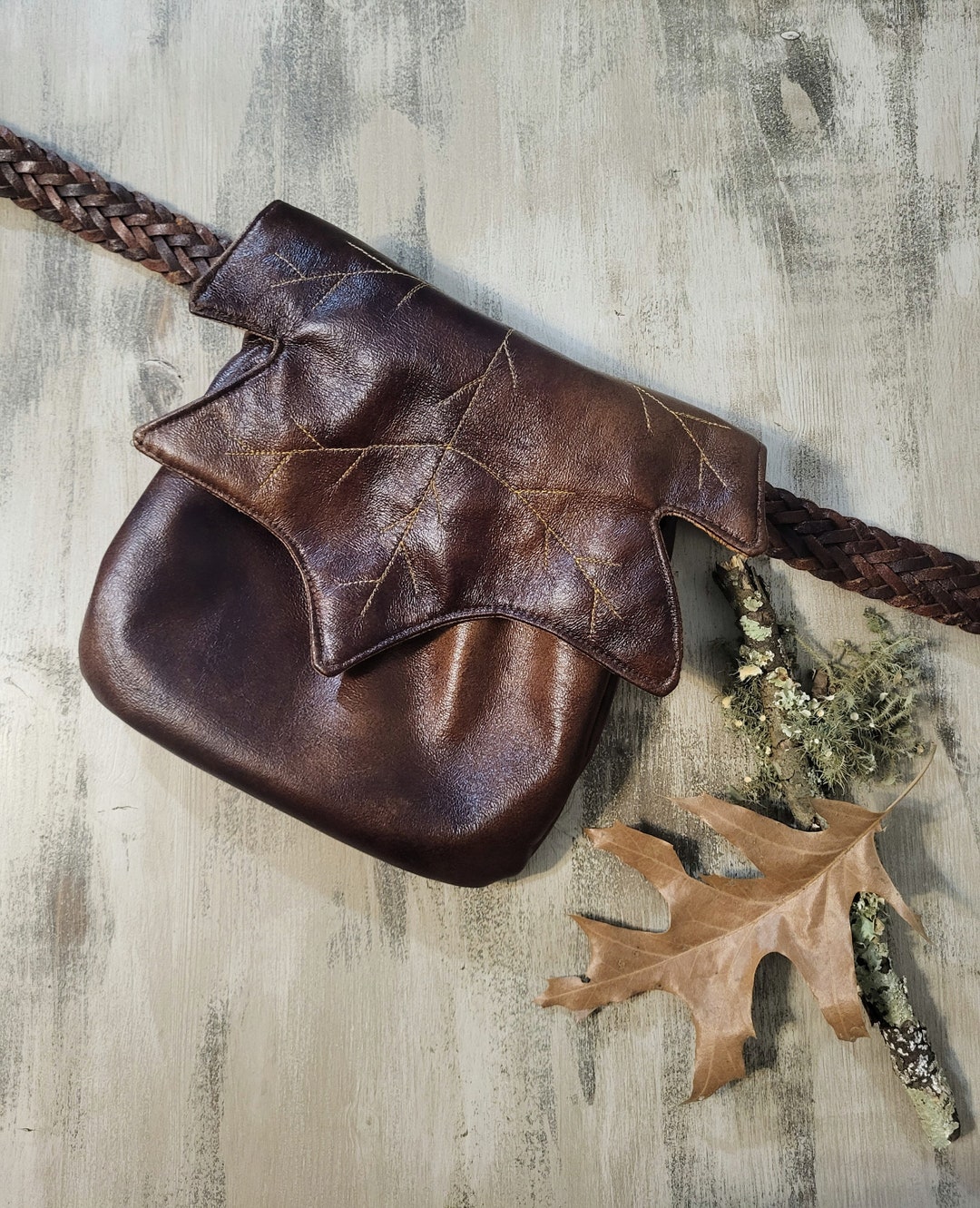 Maple Leaf Renaissance Faire Belt Pouch Cotton and Faux - Etsy