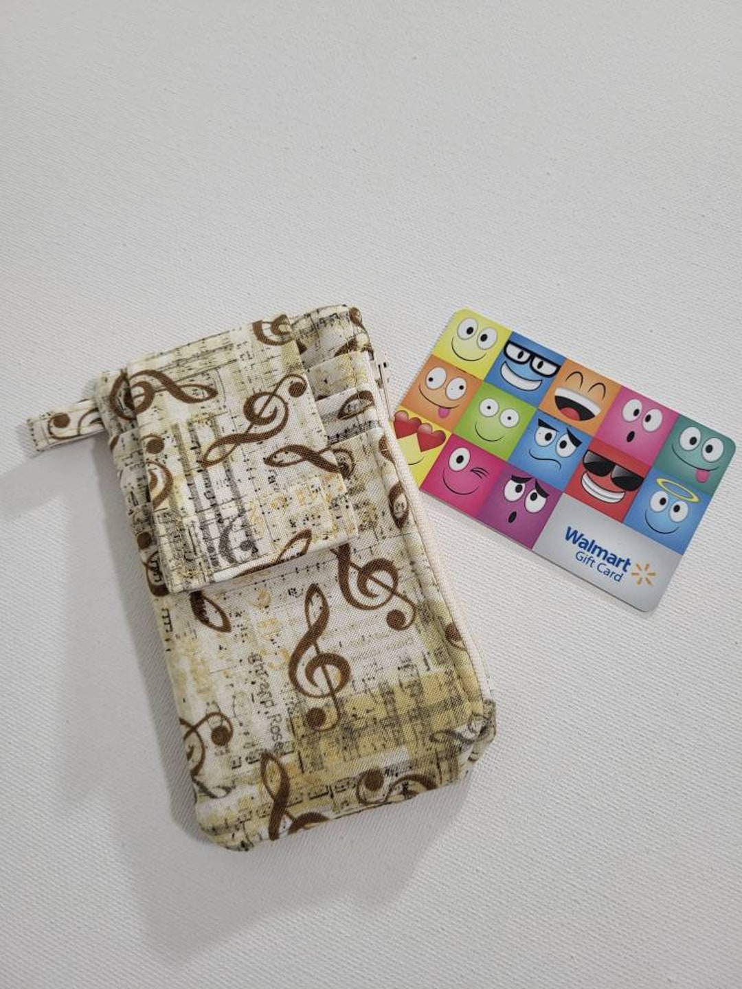 Music Mini Wallet, Grab and Go Wallet, 3 Card Zippered Wallet, Gold ...