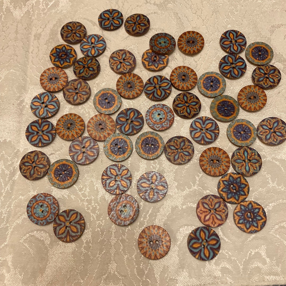 Cute Wooden Boho Buttons for Arts, Crafts, Sewing, Knitting, Crochet - Etsy