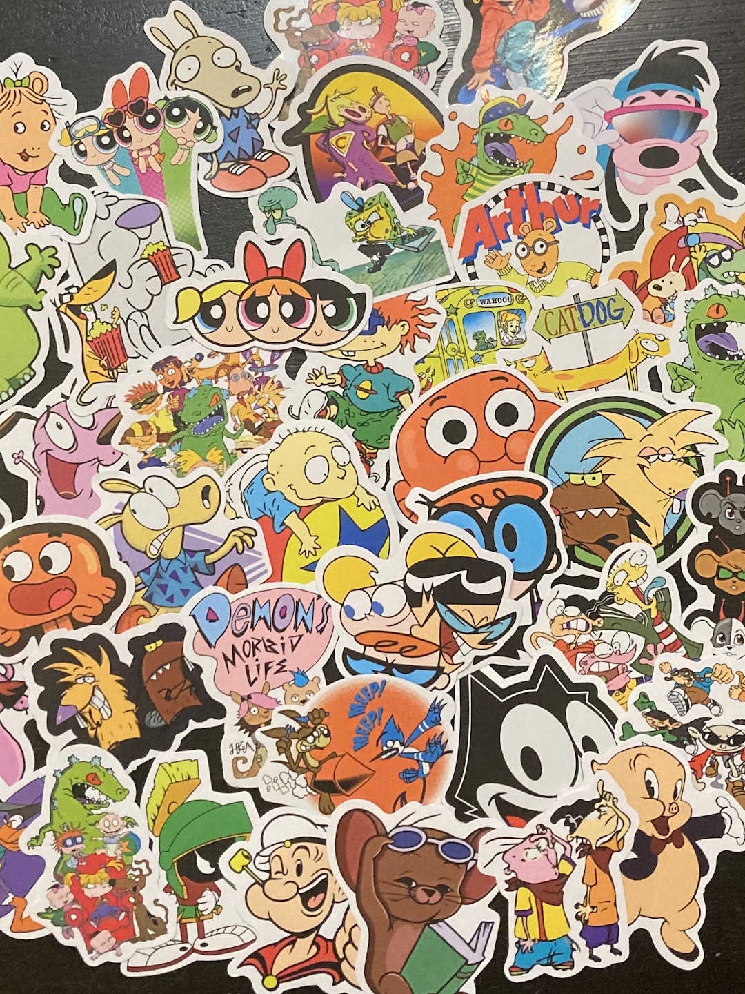 Set of 25 90s Kid Cartoon Stickers for Decoration, Crafting, and Gifts ...
