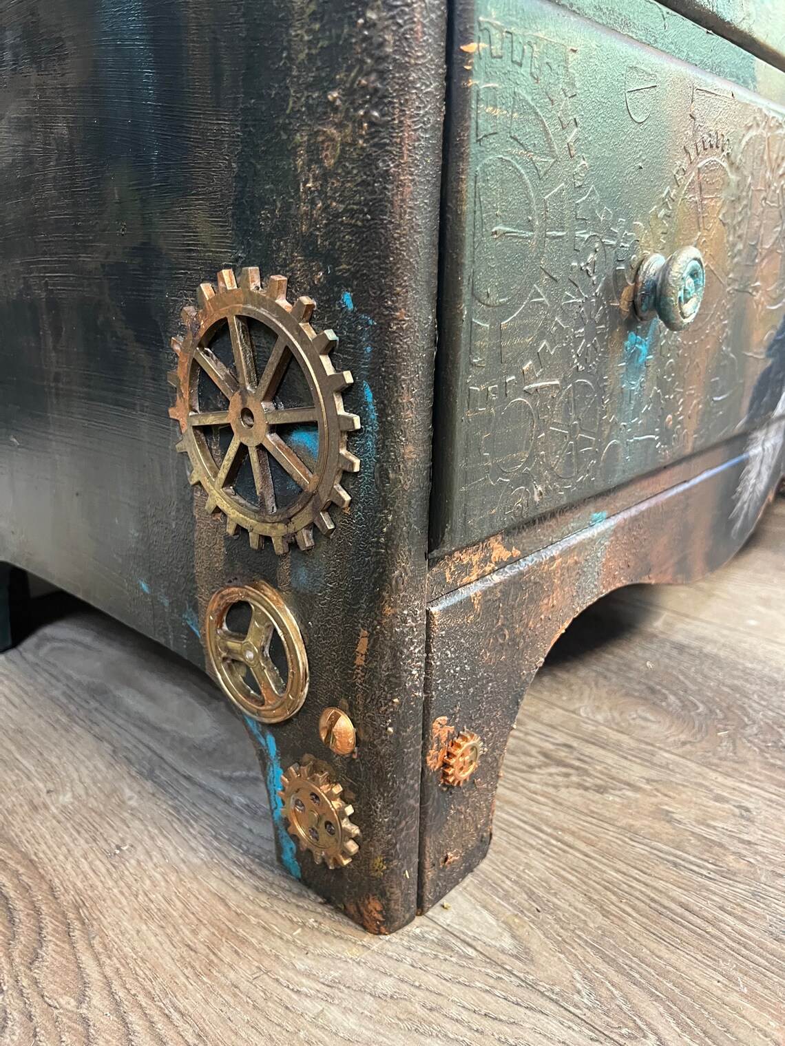 Steampunk Peacock Solid Maple Chest of Drawers - Etsy