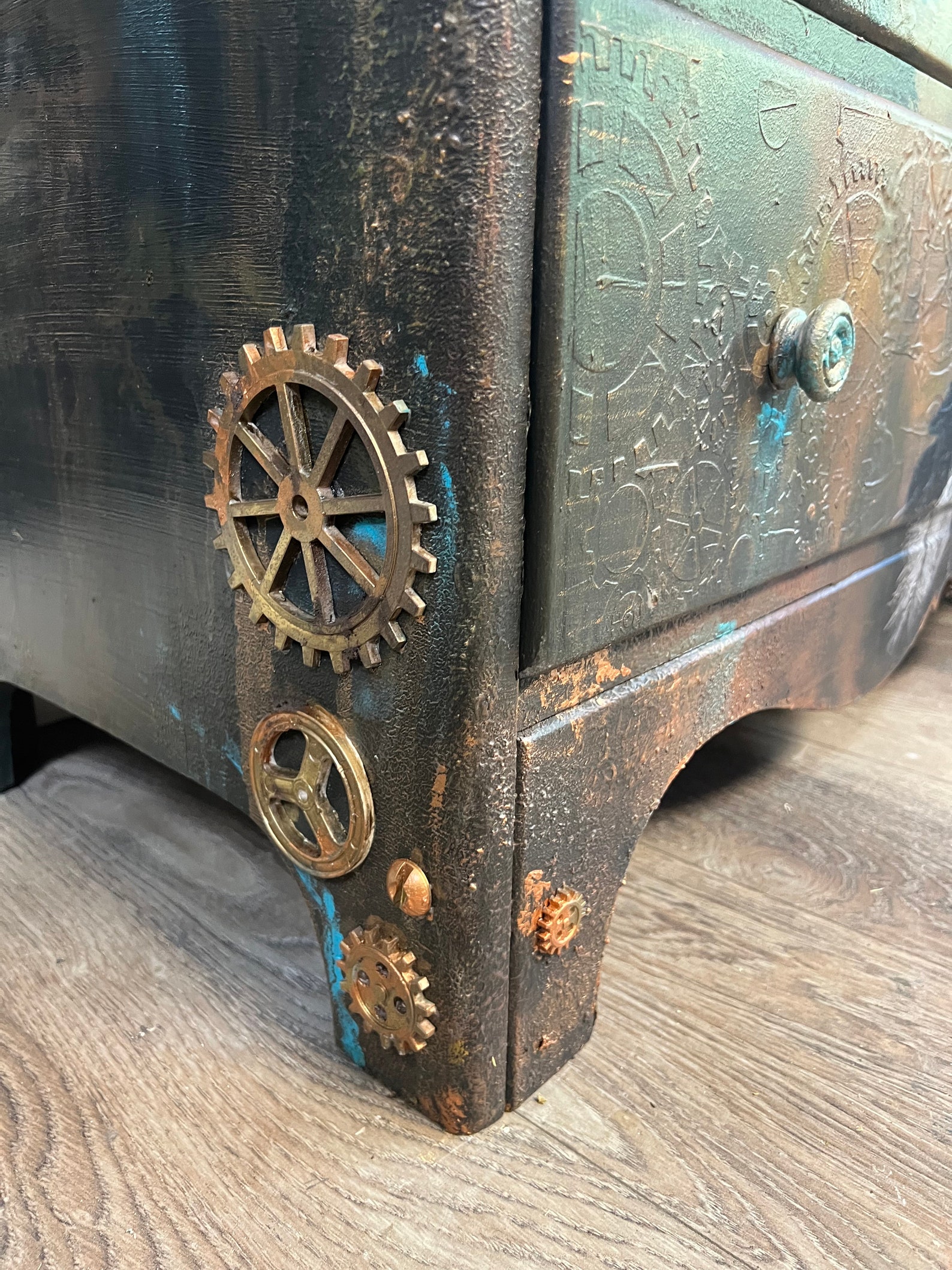 Steampunk Peacock Solid Maple Chest of Drawers - Etsy