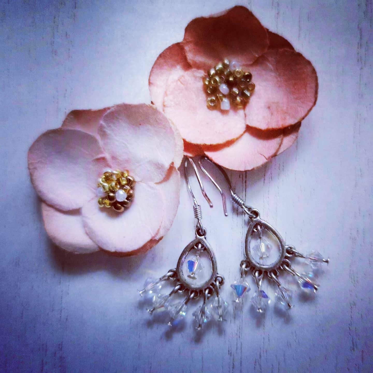 Dainty Swarovski Crystal Chandelier Earrings Bridal Dangle | Etsy