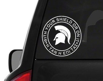 Spartan Helmet Car Decal | Etsy
