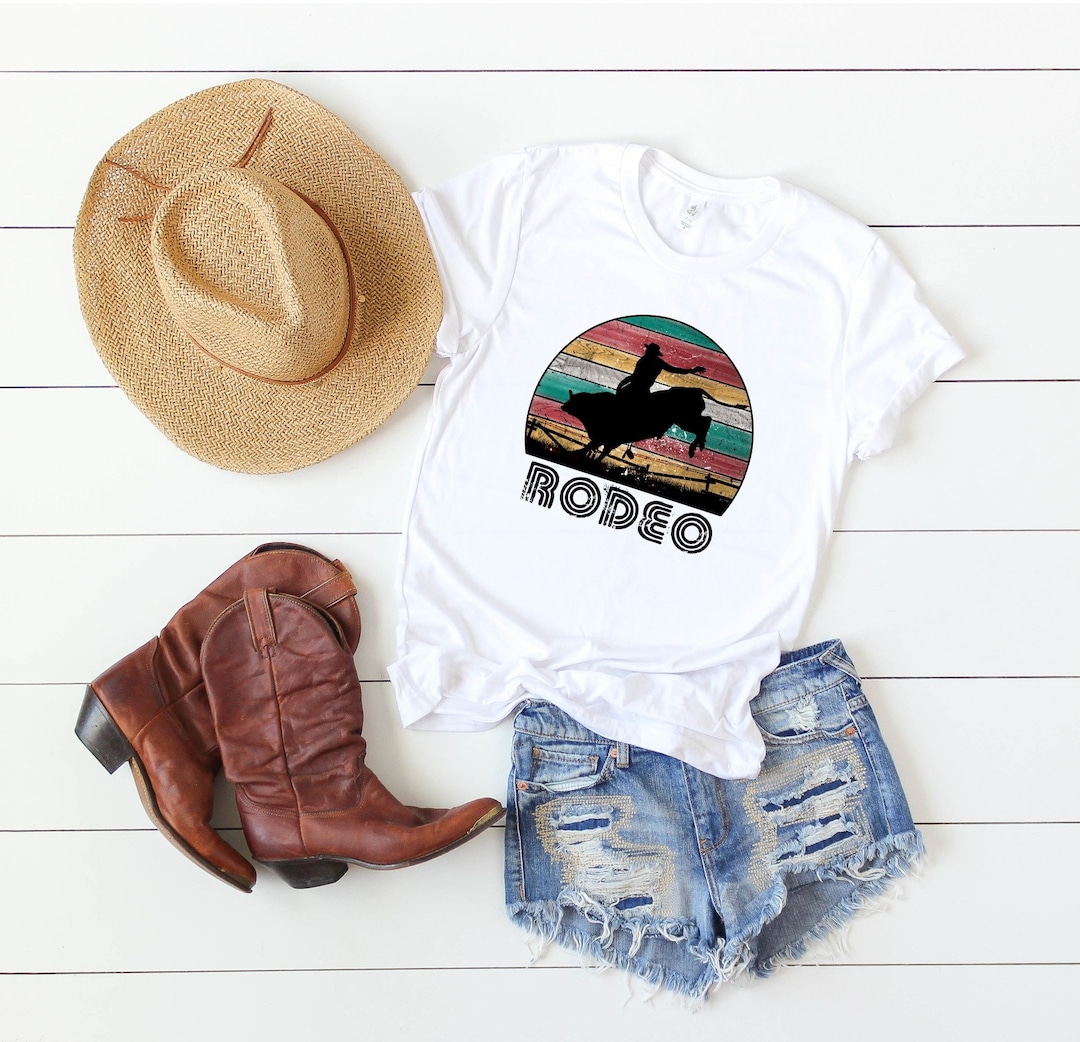 Rodeo Bull RIding Shirt / Cowboy Shirt / Rodeo Shirt / Custom T-Shirt ...