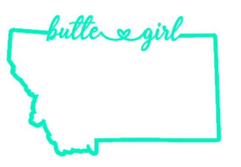 Butte Girl Decal Montana Vinyl Decal Outline State of | Etsy