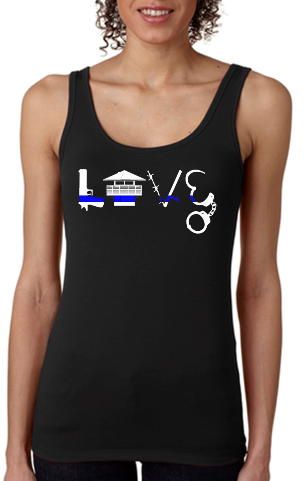 Thin Blue Line Tank Thin Blue Line Love Law Enforcement Gift ...
