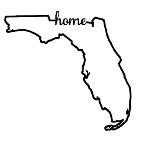 Florida Home Vinyl Decal Outline State of Florida Car Decal florida ...