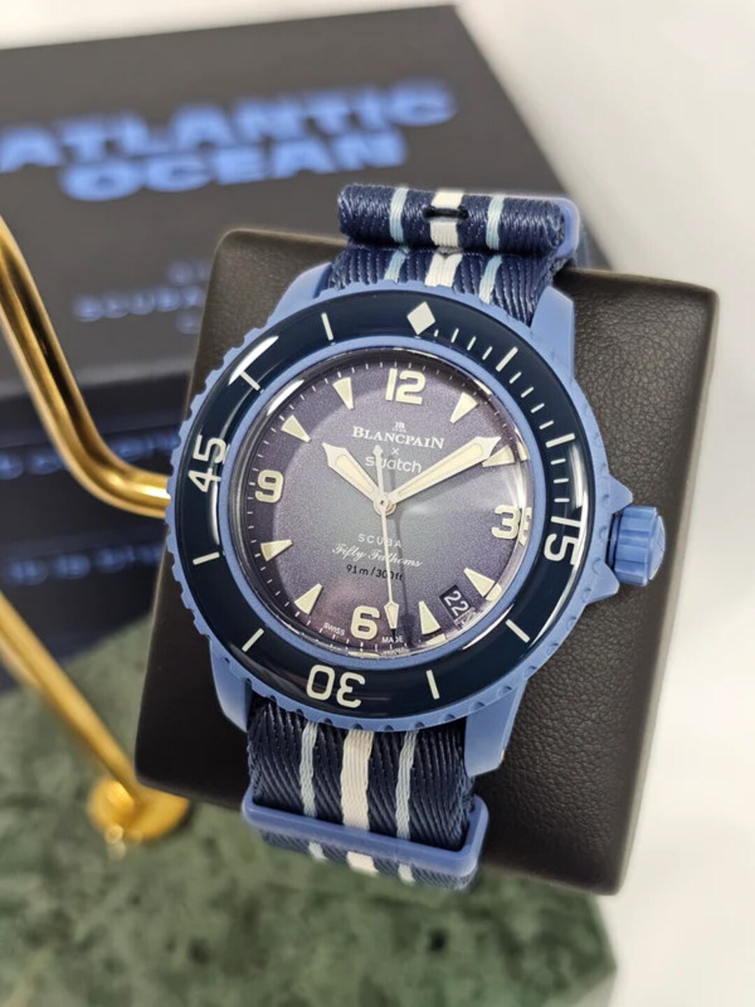 Blancpain X Swatch Bioceramic Scuba Fifty Fathoms Atlantic Ocean ...
