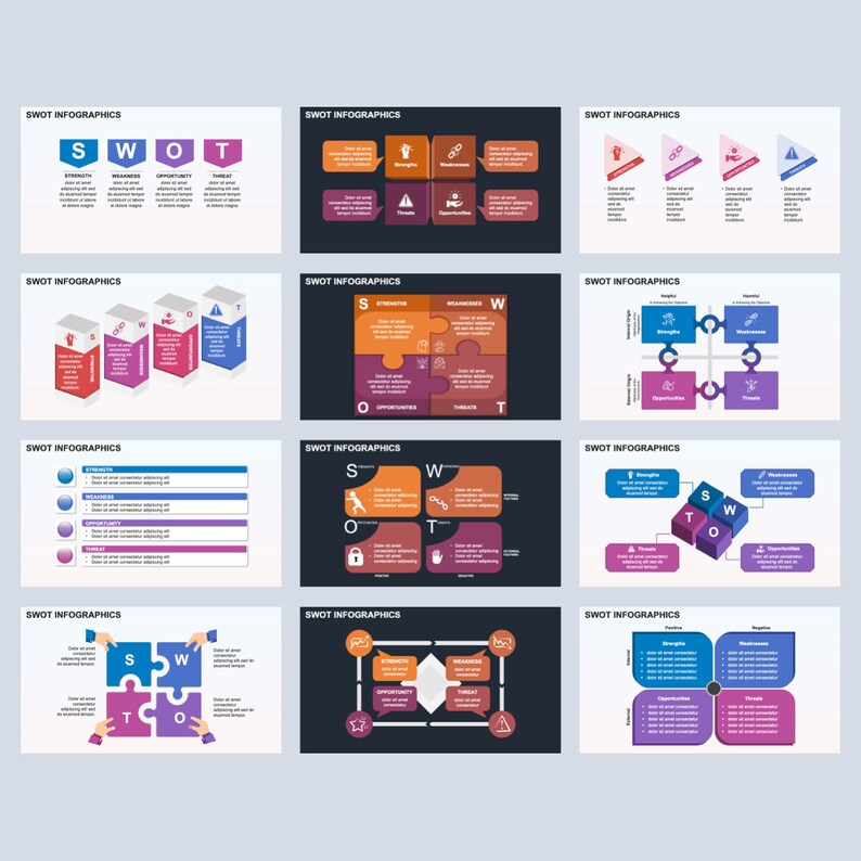 SWOT Infographics Template for Powerpoint - Fully Editable Animated ...