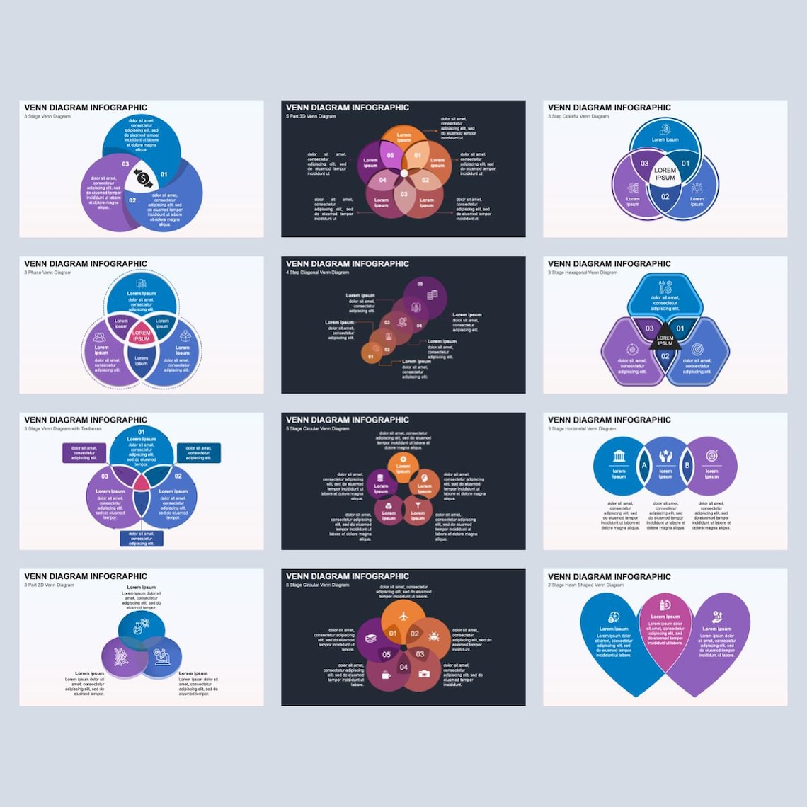 Creative Venn Diagrams Template for Powerpoint - Fully Editable ...