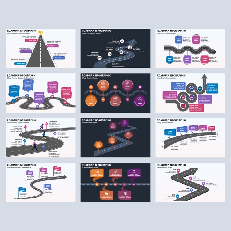 Creative Roadmap Infographics Template for Powerpoint - Fully Editable ...