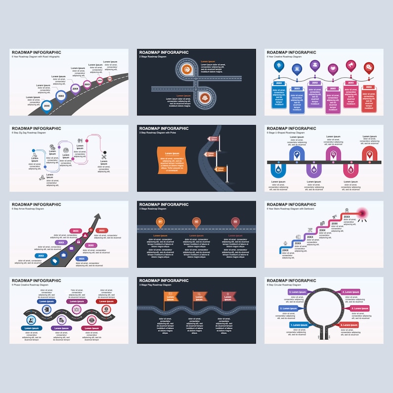 Creative Roadmap Infographics Template for Powerpoint - Fully Editable ...