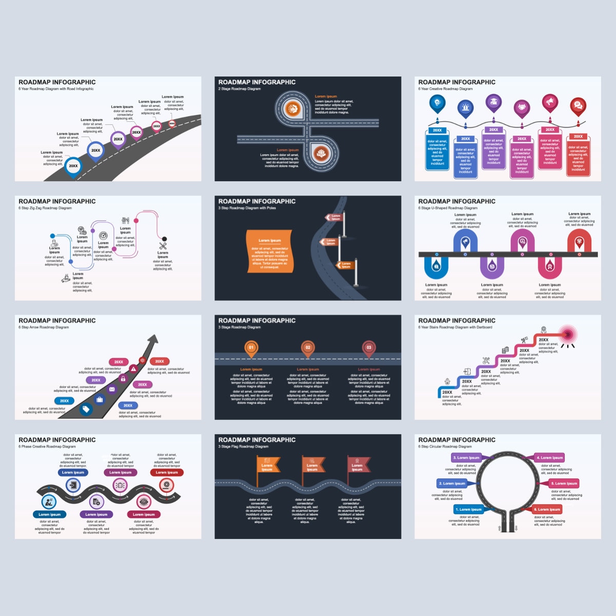 Creative Roadmap Infographics Template for Powerpoint - Fully Editable ...