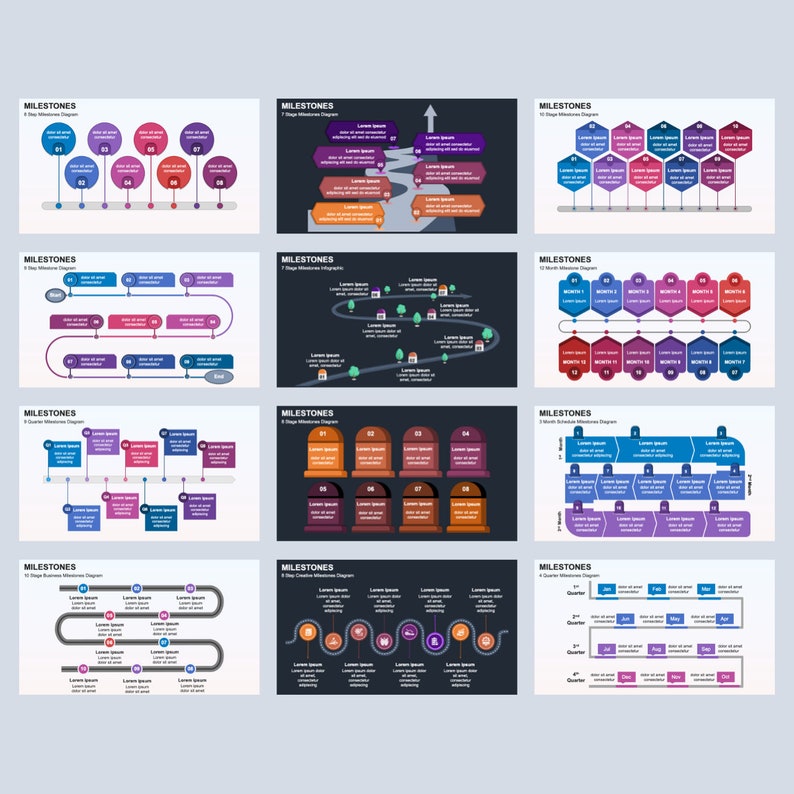 Animated Milestones Infographics Template for Powerpoint - Fully ...