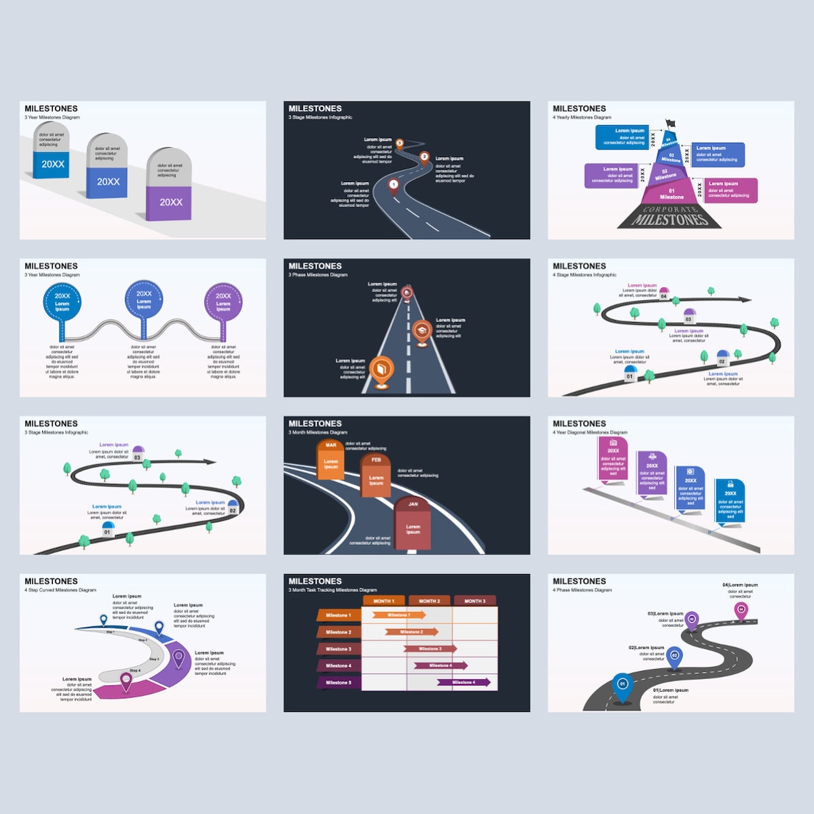 Animated Milestones Infographics Template for Powerpoint - Fully ...