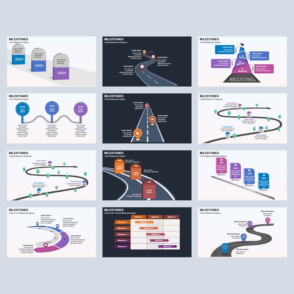 Animated Milestones Infographics Template for Powerpoint - Fully ...
