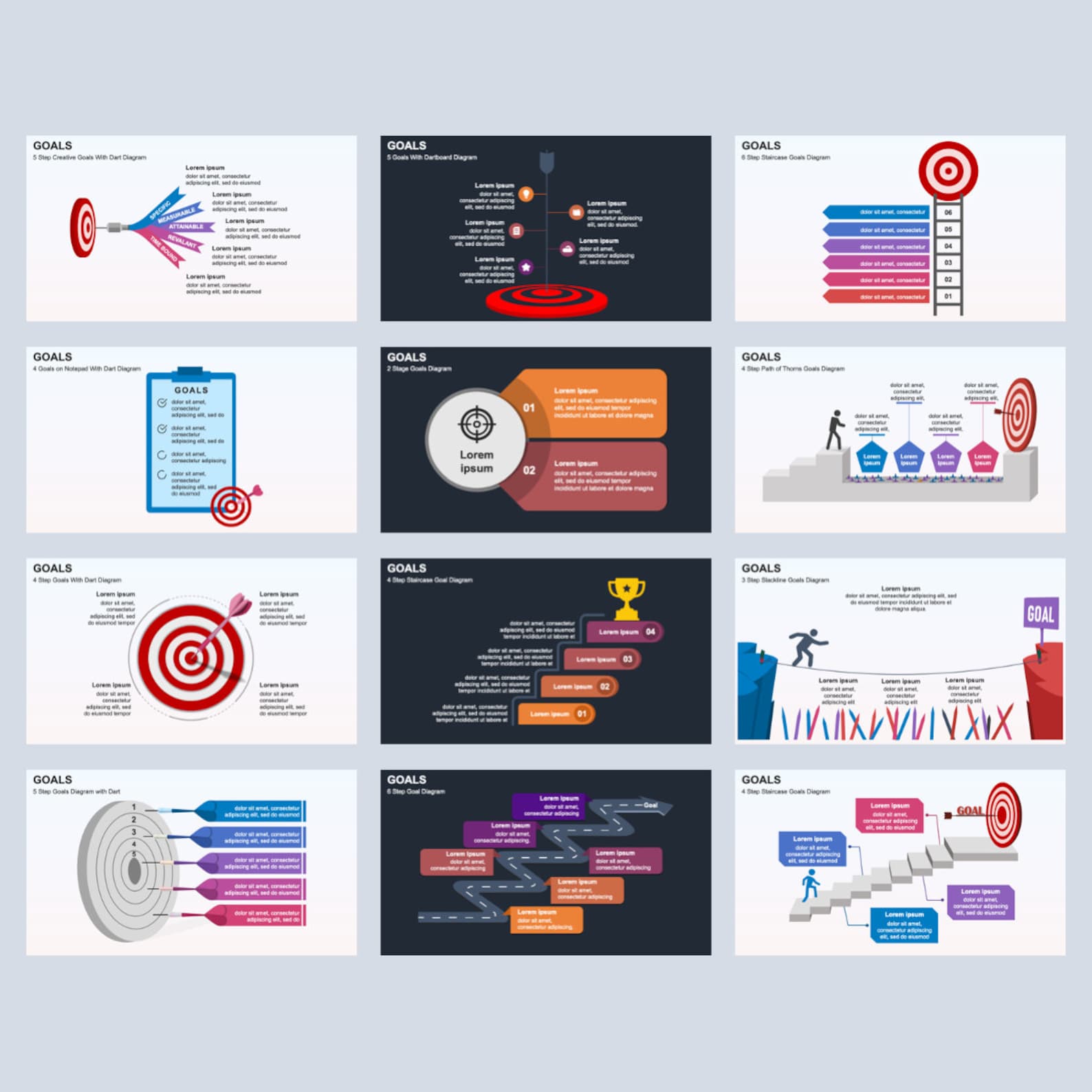 Animated Goals Infographics Template for Powerpoint - Fully Editable ...