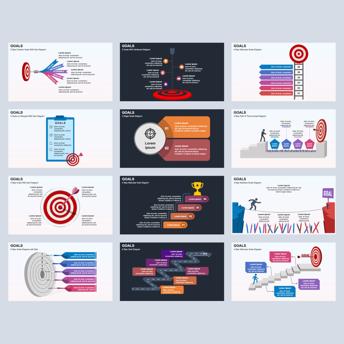 Animated Goals Infographics Template for Powerpoint - Fully Editable ...