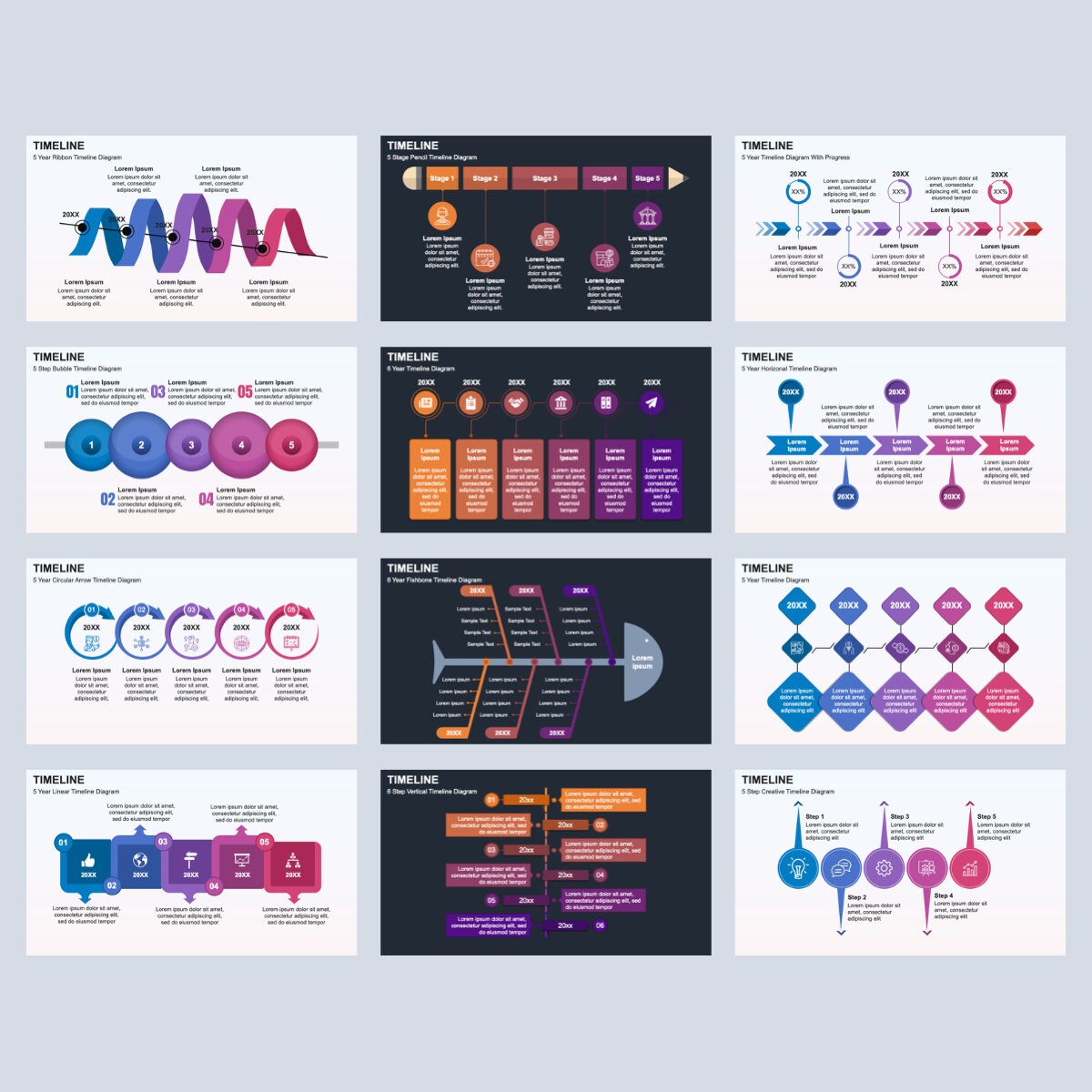 Creative Timeline Infographics Template for Powerpoint - Fully Editable ...