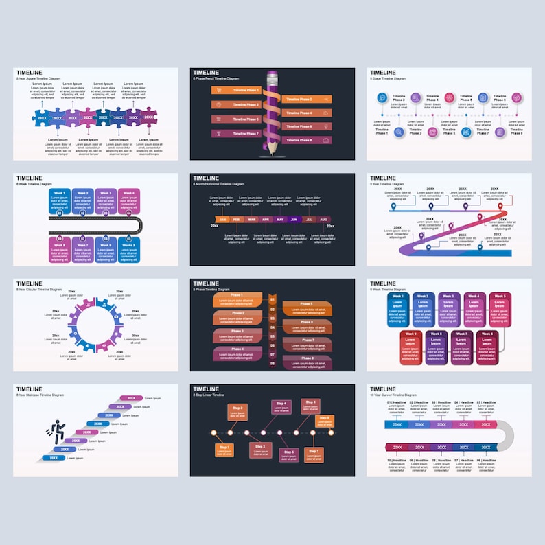 Creative Timeline Infographics Template for Powerpoint - Fully Editable ...
