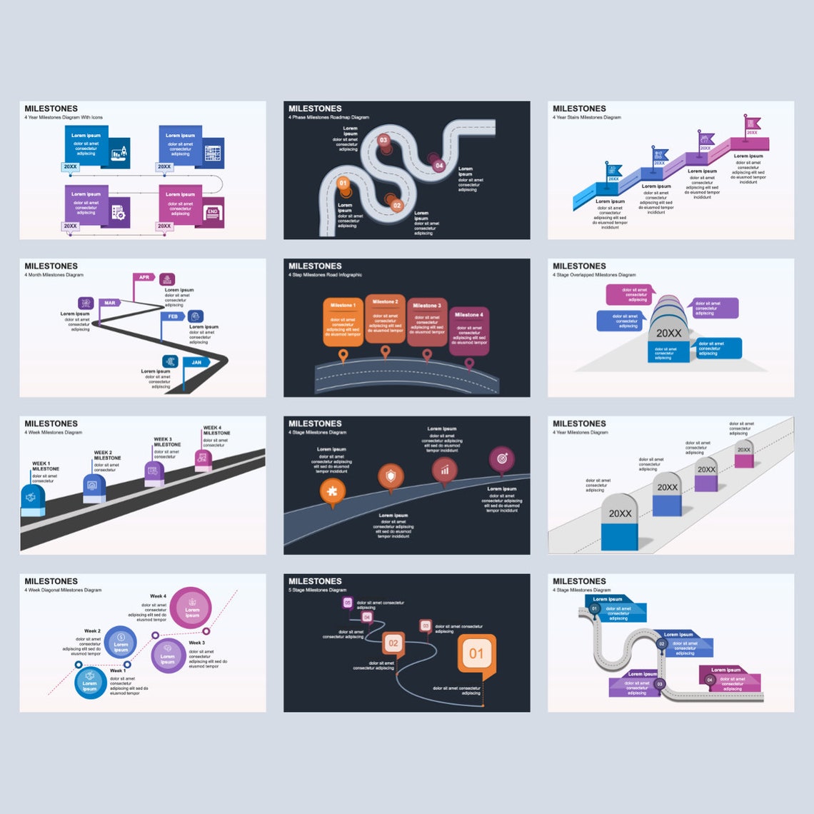 Animated Milestones Infographics Template for Powerpoint - Fully ...